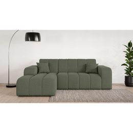 OTTO home Ecksofa &raquo;CASSY L-Form, Schlafsofa mit Bettkasten, Ma&szlig;e B/T/H: 245/165/88 cm&laquo; mit 2 R&uuml;ckenkissen, Recamiere rechts oder links bestellbar gr&uuml;n