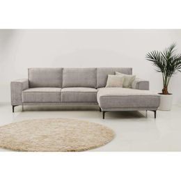 OTTO home Ecksofa &raquo;Polsterecke Oland, Struktur, Flachgewebe, Luxus-Microfaser, Boucle&laquo; L-Form, 280 cm, Wellenunterfederung, Skandi-Design, Metallf&uuml;&szlig;e 