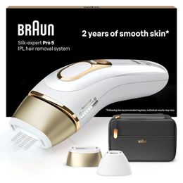 Braun IPL-Haarentferner &raquo;Silk&middot;expert Pro 5 PL5140&laquo; pro Minute bis zu 125 Lichtimpulse 2 Aufs&auml;tze, mit Aufbewahrungstasche gold [Kopf bis Fu&szlig; Anwendung] 