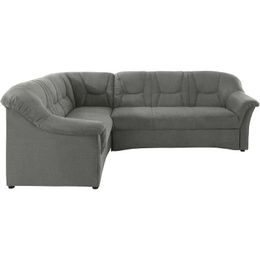 DOMO collection Ecksofa &raquo;Sarafina zeitlos&bequem, optional mit Federkern, Breite 240cm, L-Form&laquo; wahlweise mit Bettfunktion grau Microfaser PRIMABELLE 