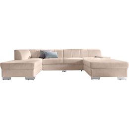 DOMO collection Wohnlandschaft &raquo;Star, zeitloses und elegantes Design, viel Platz, Breite 304cm, U-Form&laquo; fester Sitzkomfort, wahlweise mit Bettfunktion