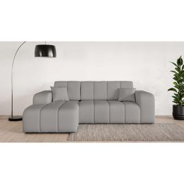 OTTO home Ecksofa &raquo;CASSY L-Form, Schlafsofa mit Bettkasten, Ma&szlig;e B/T/H: 245/165/88 cm&laquo; mit 2 R&uuml;ckenkissen, Recamiere rechts oder links bestellbar grau