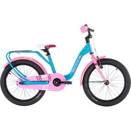 S'COOL S&rsquo;COOL Kinderfahrrad &raquo;S'COOL niXe 18-1S - Ocean/Pink&laquo; 1 Gang ohne Schaltung St&uuml;tzr&auml;der montierbar Kinderfahrrad