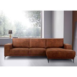 OTTO home Ecksofa &raquo;Polsterecke Oland, Struktur, Flachgewebe, Luxus-Microfaser, Boucle&laquo; L-Form, 280 cm, Wellenunterfederung, Skandi-Design, Metallf&uuml;&szlig;e 