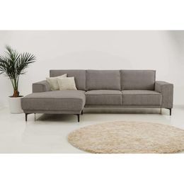 OTTO HOME Ecksofa »Polsterecke Oland, Struktur, Flachgewebe, Luxus-Microfaser, Boucle« L-Form, 280 cm, Wellenunterfederung, Skandi-Design,...