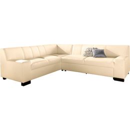DOMO collection Ecksofa &raquo;Norma, moderne Armlehnen, zeitlos und elegant, Breite 247cm, L-Form&laquo; wahlweise mit Bettfunktion beige Microfaser PRIMABELLE (