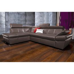 exxpo - sofa fashion Ecksofa &raquo;Salerno, Funktionssofa, hoher Sitzkomfort, Breite 268cm, L-Form&laquo; inkl. Kopf- und Armteilverstellung, wahlweise mit 