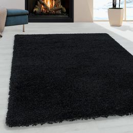 Ayyildiz Teppiche Hochflor-Teppich &raquo;SYDNEY 3000&laquo; rechteckig 30 mm H&ouml;he Shaggy, Langflor, uni, auch in rund, Wohnzimmer schwarz Obermaterial: 100%...