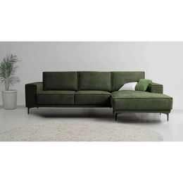 OTTO home Ecksofa &raquo;Polsterecke Oland, Struktur, Flachgewebe, Luxus-Microfaser, Boucle&laquo; L-Form, 280 cm, Wellenunterfederung, Skandi-Design, Metallf&uuml;&szlig;e 