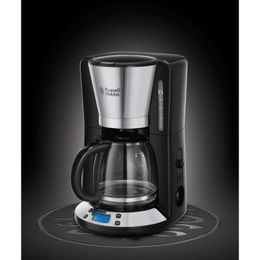 Russell Hobbs Filterkaffeemaschine »Victory 24030-56« 1, 25 l Kaffeekanne 1x4 Digitale Glas-Kaffeemaschine schwarz/silberfarben