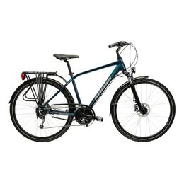 KROSS Trekkingrad »Trekkingrad Herren 28" Explorer 45.0 blau 24 Gänge« 24 Gang Shimano DEORE M592 Schaltwerk Kettenschaltung blau+schwarz