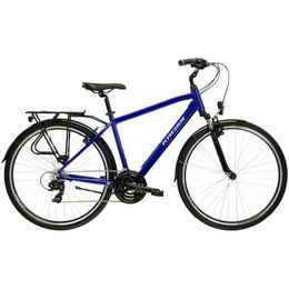 KROSS Trekkingrad »Herren-Trekkingrad 28" Trans 1.0 Blau 21 Gänge« 21 Gang Shimano TOURNEY TY300 Schaltwerk Kettenschaltung blau+schwarz