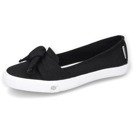 Dockers by Gerli Ballerina Freizeitschuh mit auff&auml;lliger Schleife schwarz 40 40 Sportlicher Ballerina aus Canvas