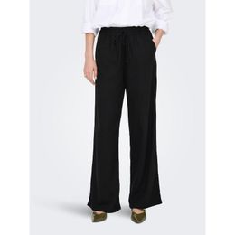 Jacqueline de Yong Jdy Damen JDY &raquo;JDYSAY LINEN HW WIDE PANT WVN NOOS&laquo; Sommerhose mit Leinen schwarz XL (42), L&auml;nge 32