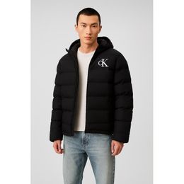 Calvin Klein Jeans Herren Steppjacke &raquo;LS NYLON MONOGRAM PUFFER JKT&laquo; ohne Kapuze Mit Rundhalsausschnitt, regular fit schwarz S
