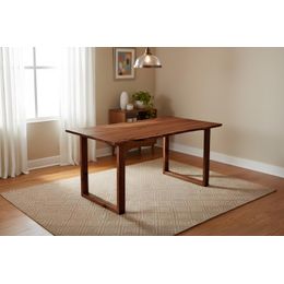 Esstisch Baumkante massiv Akazie nussbaum 180 x 90 cm U-Gestell Holz nussbaum GRAZ