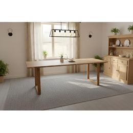 Esstisch Baumkante massiv Akazie natur 200 x 100 cm U-Gestell Holz natur GRAZ