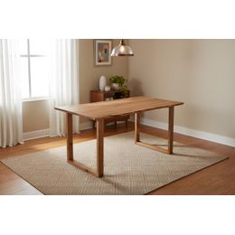 Esstisch Baumkante massiv Akazie natur 180 x 90 cm U-Gestell Holz natur GRAZ