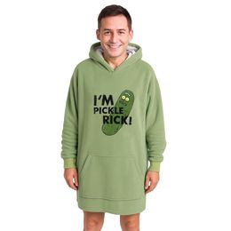 Rick and Morty Oversize Cozy Hoodie Pickle Rick Kuschelpullover in gr&uuml;n | Gr.: onesize