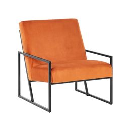Beliani Sessel DELARY in Orange/Schwarz - (W) 69 x (H) 83 x (L) 83 cm | Gr.: onesize
