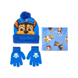 3-tlg. Winter Mütze Set: PAW PATROL in Blau | Gr.: onesize