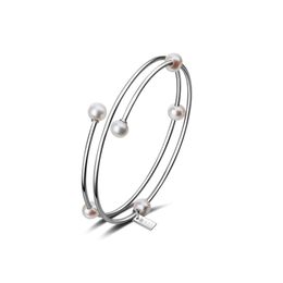 AILORIA MIDORI Armreif Silber/wei&szlig;e Perle in wei&szlig; | Gr.: onesize