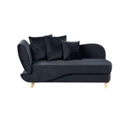 Beliani Chaiselongue MERI in Schwarz/Braun - (W) 155 x (H) 76 x (L) 69 cm | Gr.: onesize