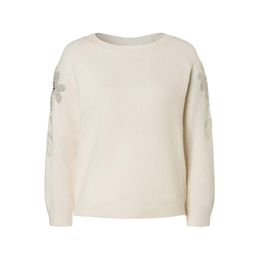 More & More More & More eleganter Strickpullover Pailletten-Applikation in powder creme | Gr.: 36
