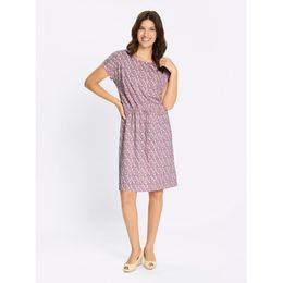 Sieh an! Jersey-Kleid in mauve-ecru-bedruckt | Gr.: 46