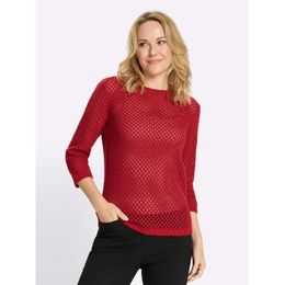 Sieh an! Ajour-Pullover in erdbeere | Gr.: 38
