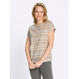 Sieh an! Kurzarm-Shirt in beige-ecru-bedruckt | Gr.: 50