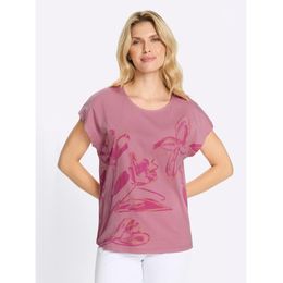 Sieh an! Rundhals-Shirt in altrosa-fuchsia-bedruckt | Gr.: 38
