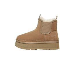 EVERAU Australia Leder Plateau Kurzstiefel Chelsea - Shoveler in Kastanie | Gr.: 39