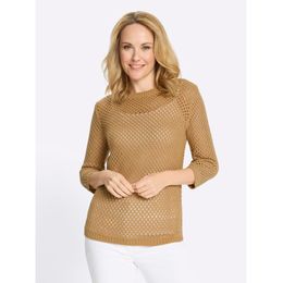 Sieh an! Ajourpullover in camel | Gr.: 44