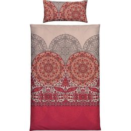 REDBEST Satin Bettw&auml;sche in rot | Gr.: 135x200 cm (80x80 cm)