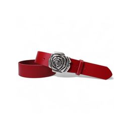 Fronhofer Damen Lederg&uuml;rtel Silber in Rot | Gr.: 90 cm