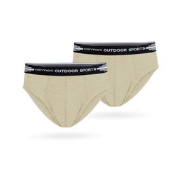 Normani Outdoor Sports 2er Pack Herren Merino Slip in Wollwei&szlig; | Gr.: M
