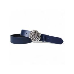 Fronhofer Damen Lederg&uuml;rtel Silber in Marine | Gr.: 95 cm