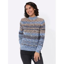 WITT WEIDEN Langarm-Pullover in jeansblau-braun-meliert | Gr.: 38
