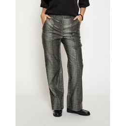 Minus Hose in Gunmetal Snake Print | Gr.: 38