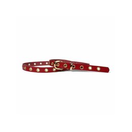 Fronhofer Damen Lederg&uuml;rtel Gold in Rot | Gr.: 110 cm