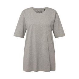Ulla Popken Shirt in hellgrau mélange | Gr.: 62/64