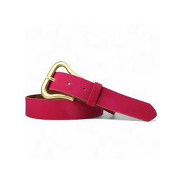 Fronhofer Damen Lederg&uuml;rtel Gold in Pink | Gr.: 115 cm