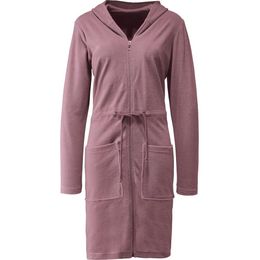 Erwin M&uuml;ller Erwin M&uuml;ller Leichtfrottier Bademantel mit Kapuze Limbach in mauve | Gr.: 40-42