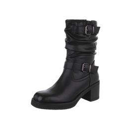 Ital-Design High Heel in Schwarz und Silber | Gr.: 39