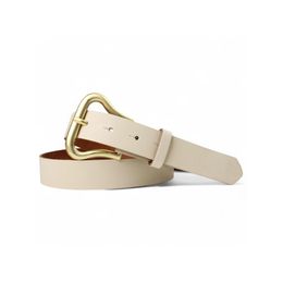 Fronhofer Damen Lederg&uuml;rtel Gold in Creme | Gr.: 100 cm