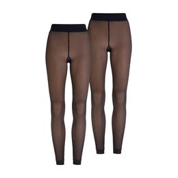 Nur Die Leggings Warm & Transparent in Schwarz | Gr.: 44-48