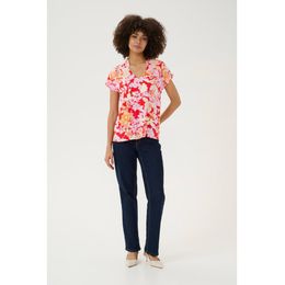 Culture Kurzarm-Bluse CUaudrey Relaxed fit in Red/Pink Flower | Gr.: S
