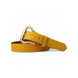 Fronhofer Damen Lederg&uuml;rtel Gold in Curry | Gr.: 115 cm