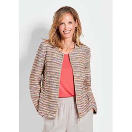 GOLDNER Kurzgr&ouml;&szlig;e: Jacke Boucl&eacute;-Jacke mit Multicolor-Design in bunt / gemustert | Gr.: 23